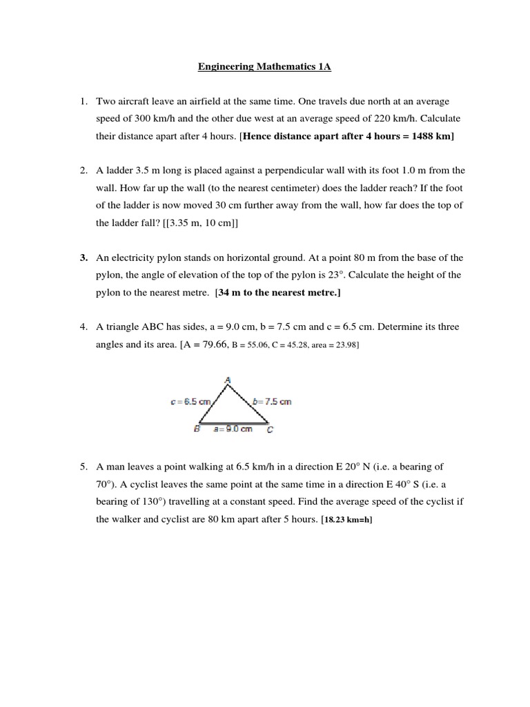 Engineering Mathematics Problems and Solutions | PDF