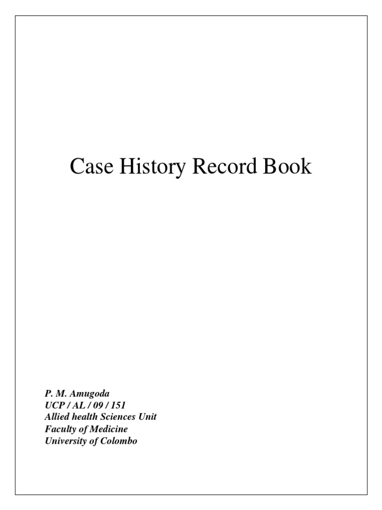 Case History Record Book PDF | PDF