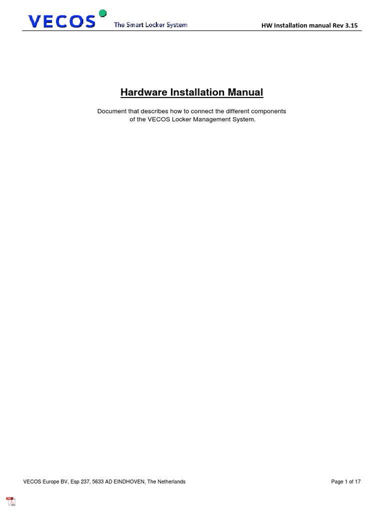 VECOS V3 Smart Locker System PDF | PDF | Mains Electricity | Power Supply