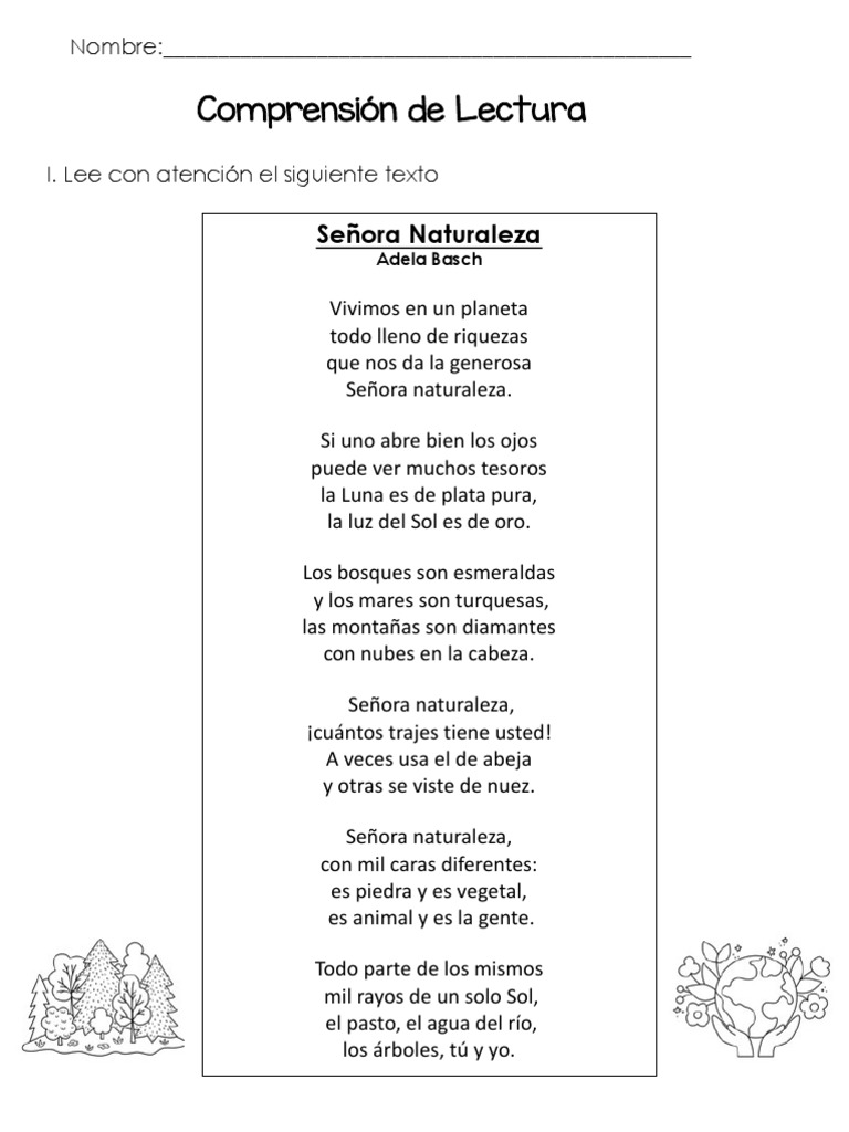 Poema "Señora Naturaleza" para niños | PDF | Naturaleza | Poesía