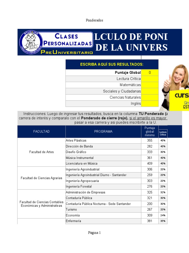 1 Ponderados UNICAUCA - CLASES PERSONALIZADAS PREU 2023 | PDF