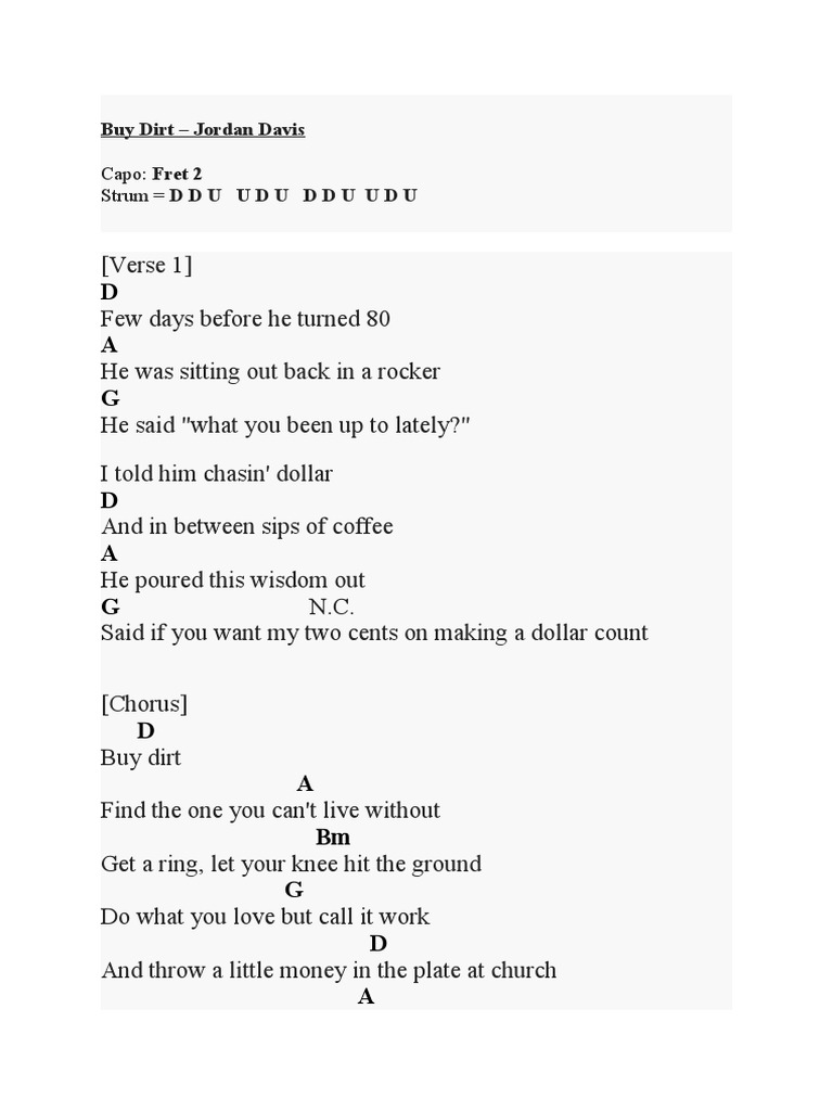 Buy Dirt - Jordan Davis | PDF