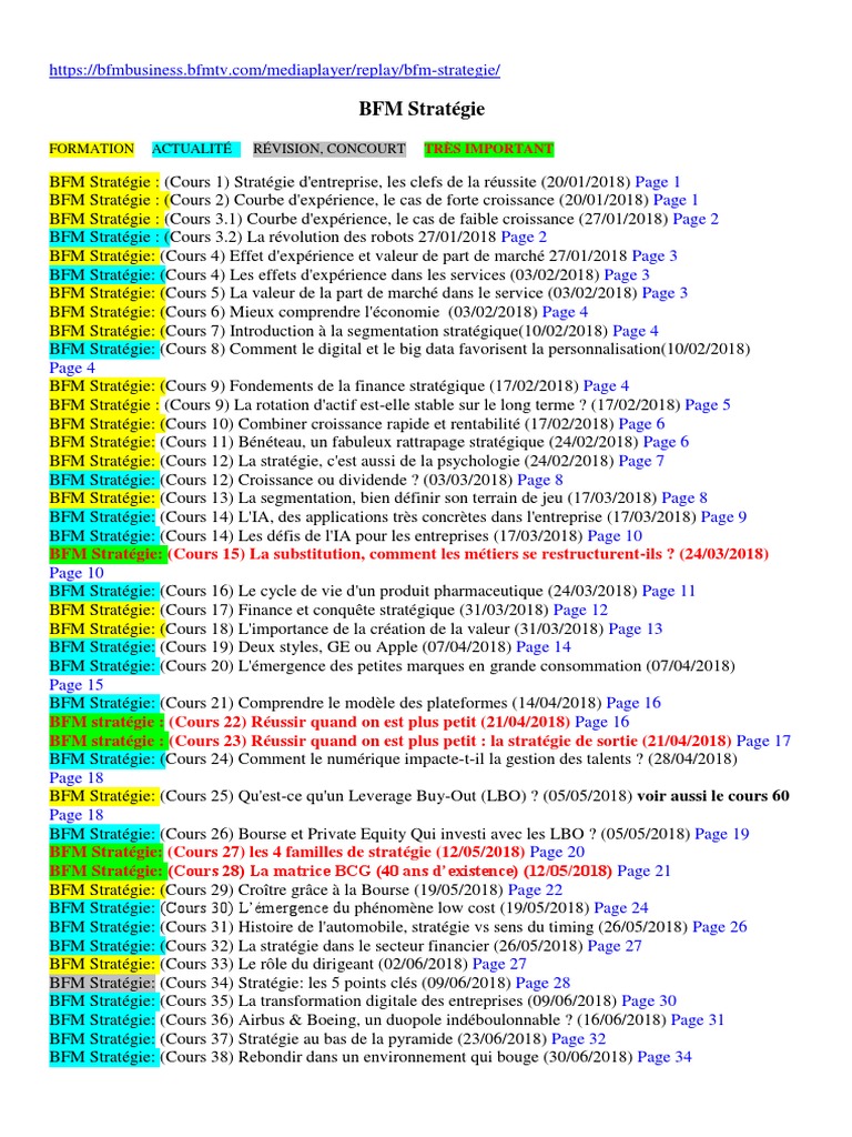 Strategie BFM Fontanet PDF | PDF