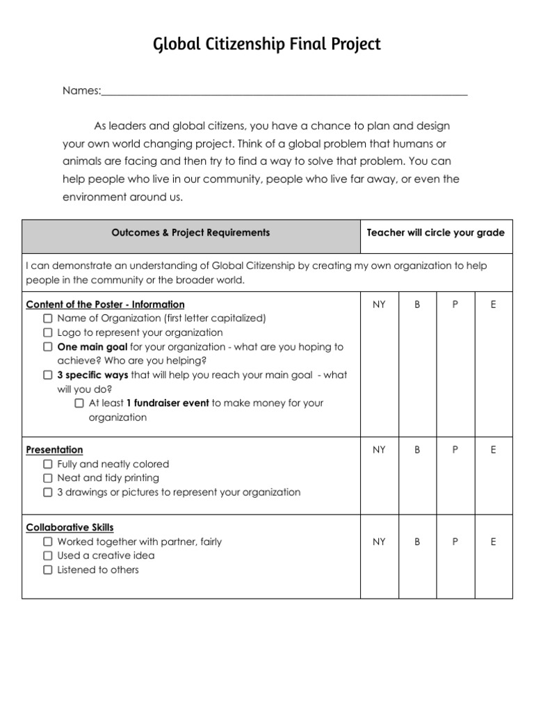 Global Citizenship Awareness Project | PDF