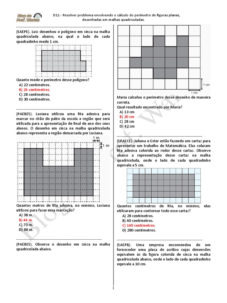 D11 (5º ANO - Mat.) - Blog Do Prof. Warles | PDF
