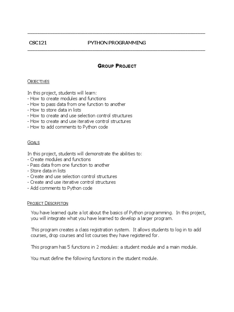 Csc121 Group Project Pdf Programming Computer Program