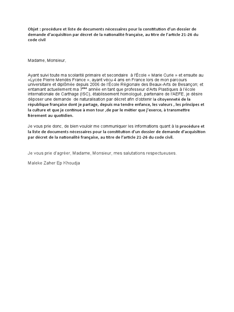 Demande de naturalisation française | PDF