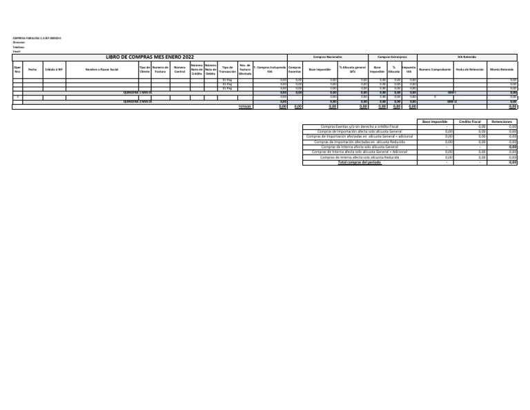 Libro de Compras PDF | PDF | Impuesto al valor agregado | Jerga corporativa