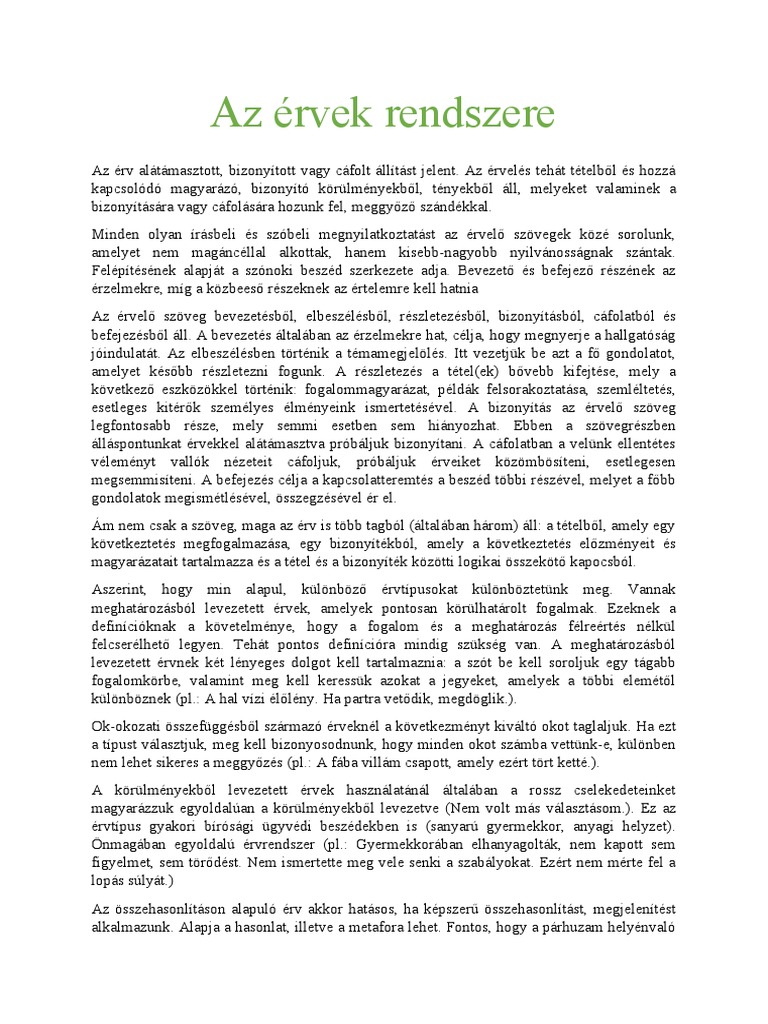 Az Ă©rvek Rendszere | PDF