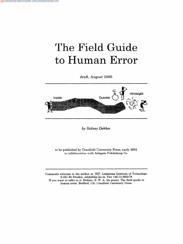 Error Humano: Nuevas Perspectivas | PDF
