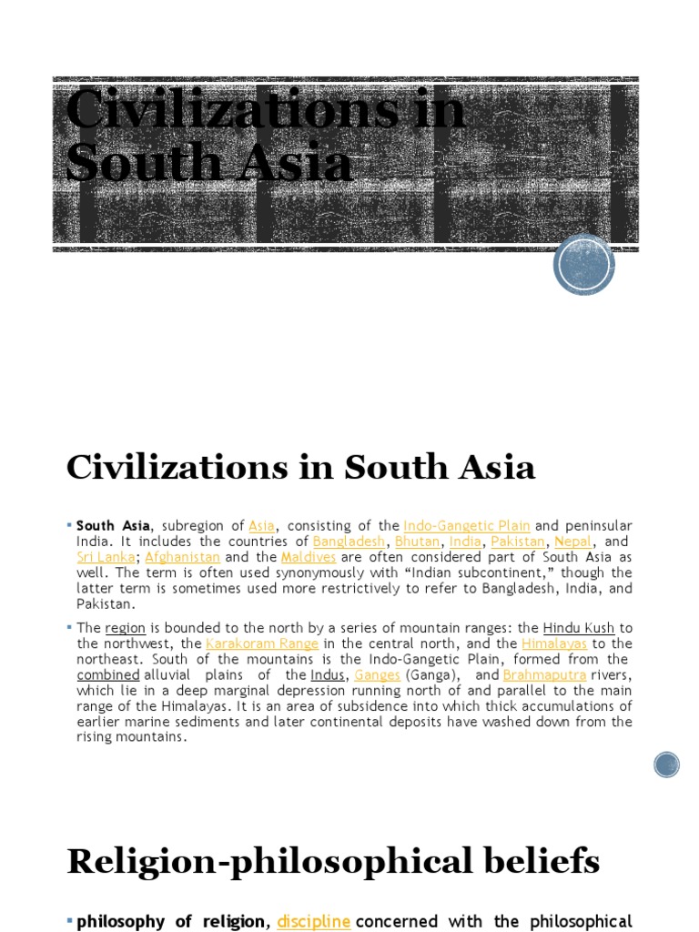 South Asian Civilizations Overview | PDF