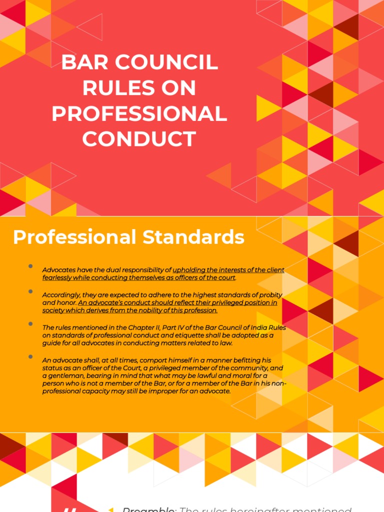 Bar Council Rules on Advocate Conduct | PDF