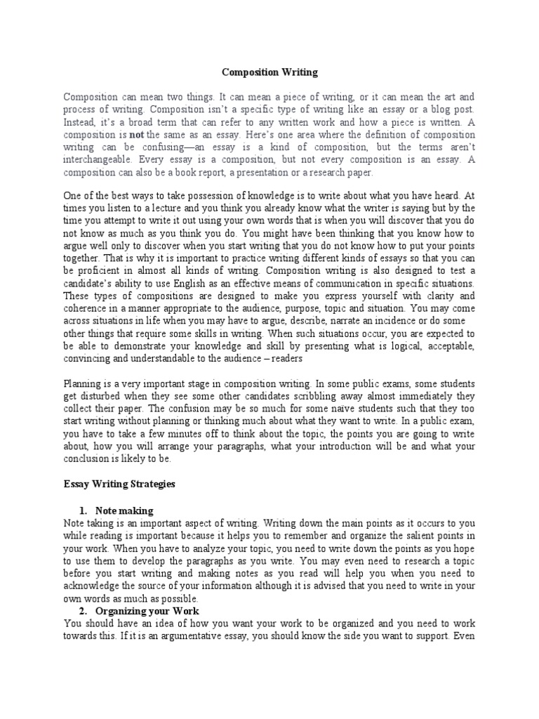 Composition Note | PDF | Verb | Comma