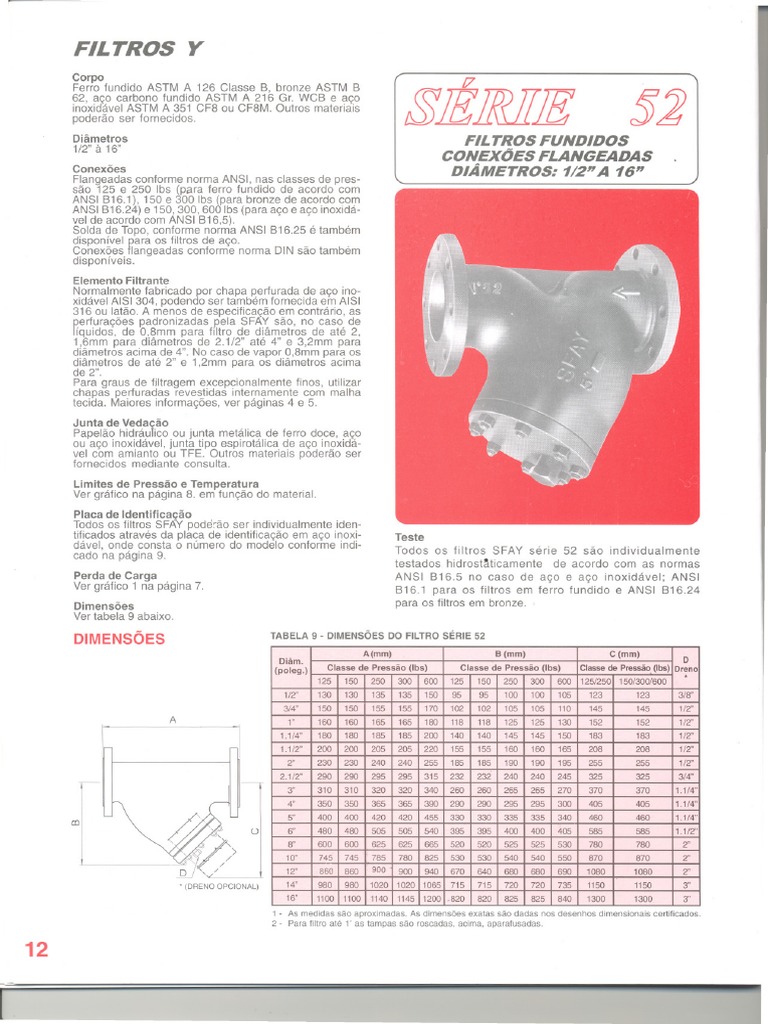 Filtro Sfay Série 52 | PDF