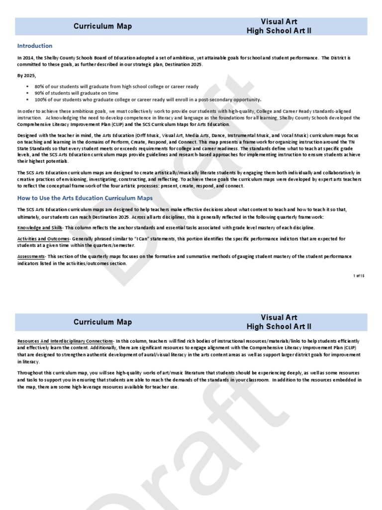 High School Art II Curriculum Map | PDF