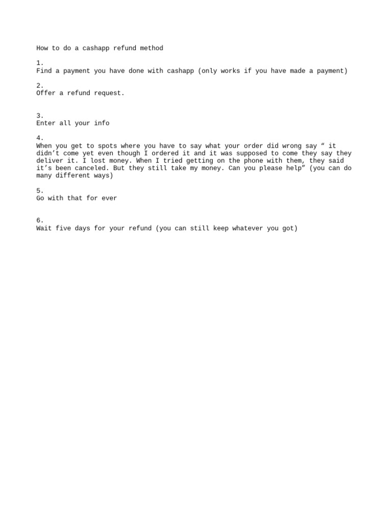 Cash App Refund Method | PDF