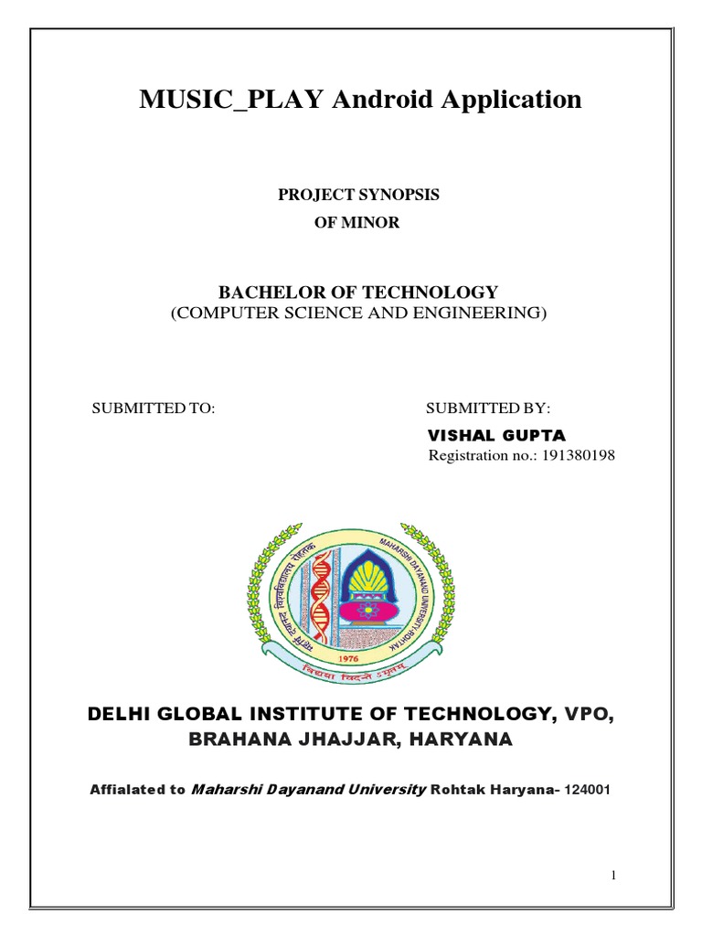 Vishal Project Synopsis PDF | PDF | Computer File | Android (Operating System)