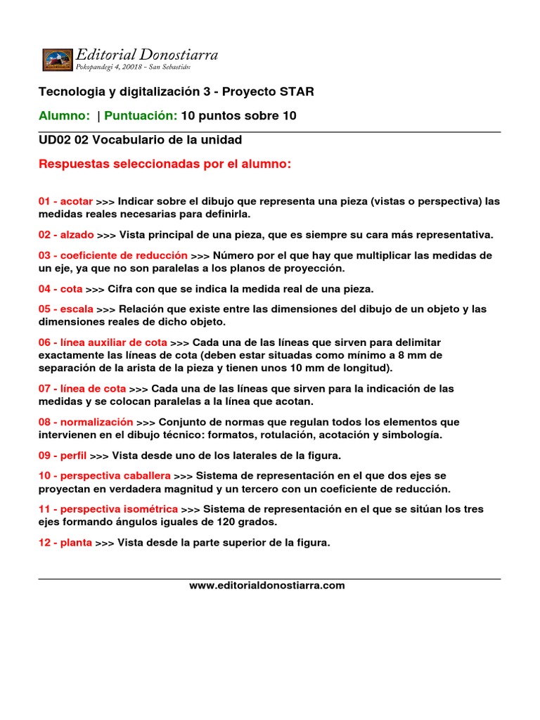 UD02 02 Vocabulario de La Unidad PDF | PDF | Perspectiva (Gráfica ...