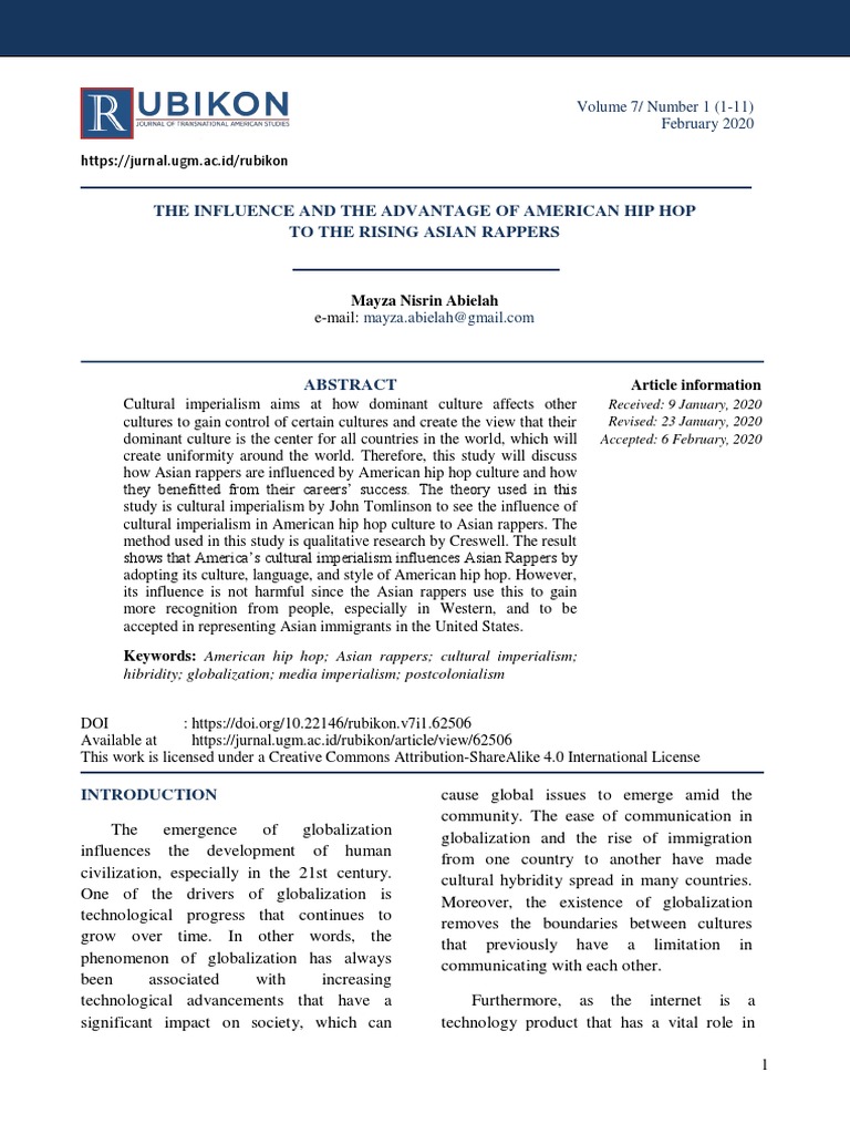 The Influence and The Advantage of American Hip Ho | PDF | Hip Hop ...