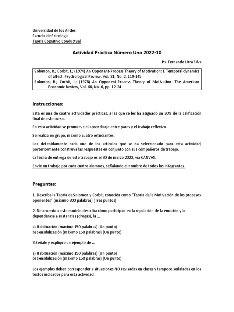 Uno Act Practica - Preguntas Unidad I PDF | PDF