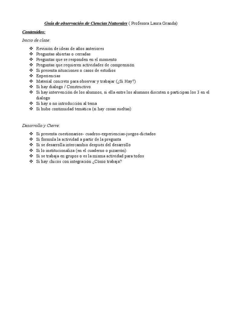 Guía de Observación de Ciencias Naturales | PDF