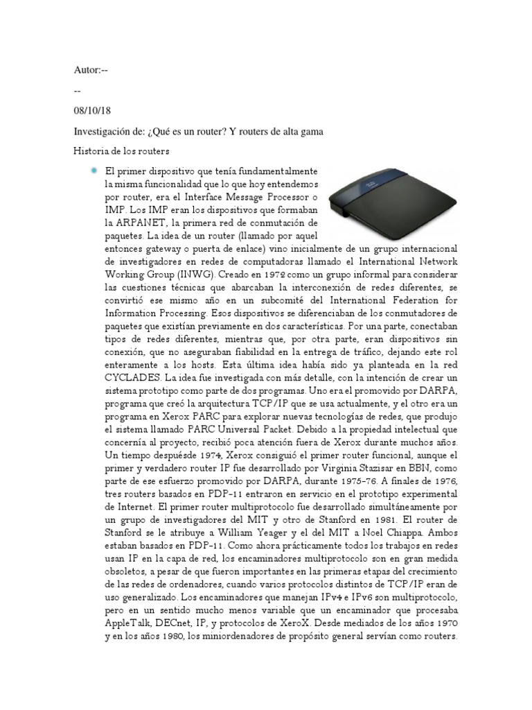 Historia y guía de routers modernos | PDF