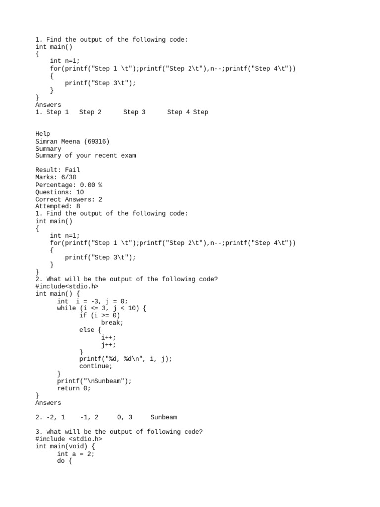 Cquiz 3 | PDF | Control Flow | Systems Engineering