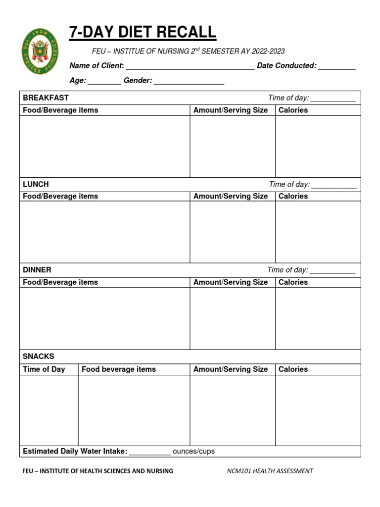 7-Day-Diet-Recall-Table.pdf | PDF
