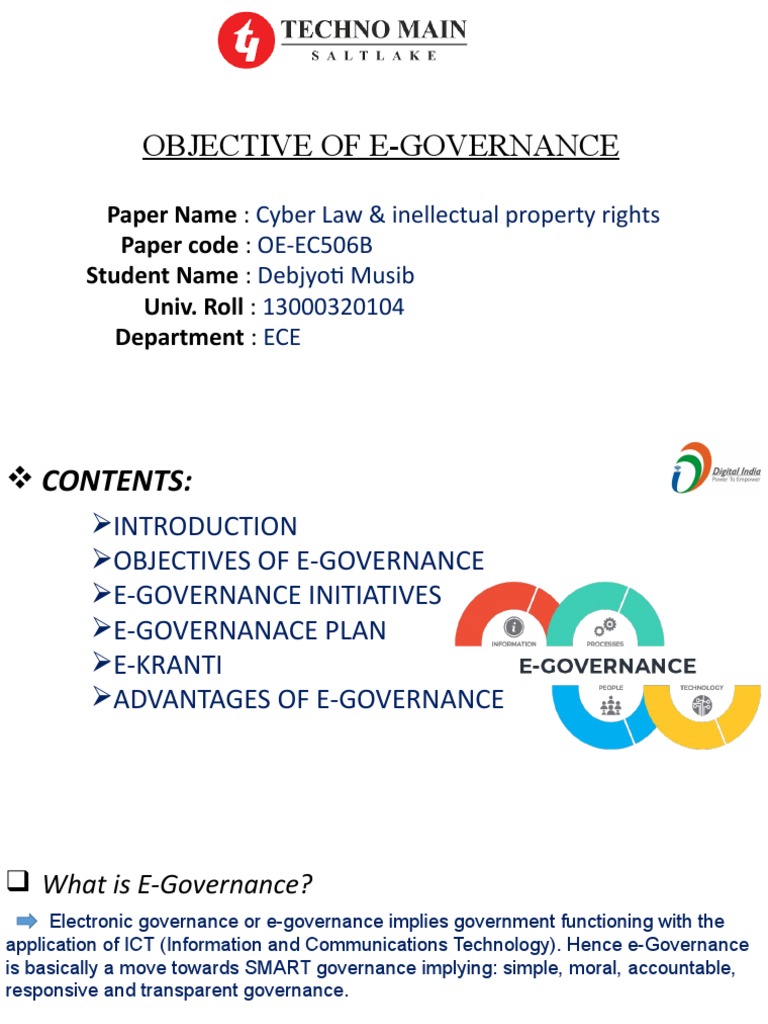 Objective of E-Governance | PDF