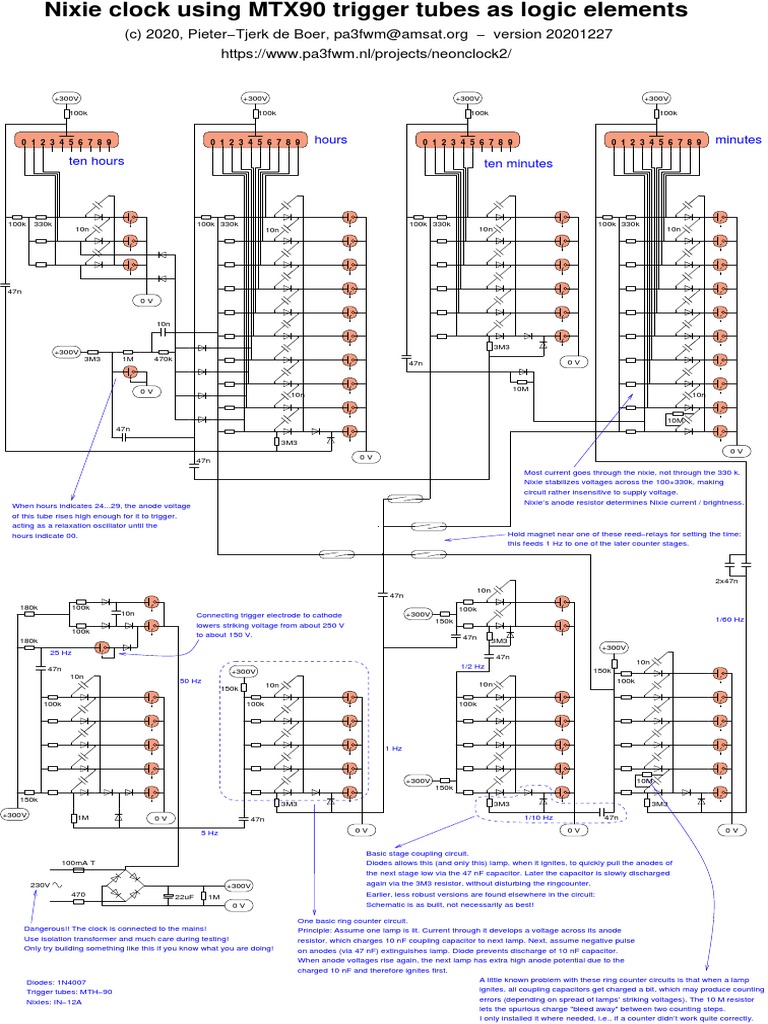Pa3fwm Neonclock2 Schematic PDF | Download Free PDF | Capacitor ...