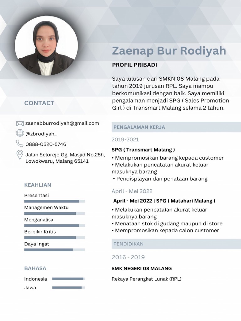 CV Rodiyah PDF | PDF