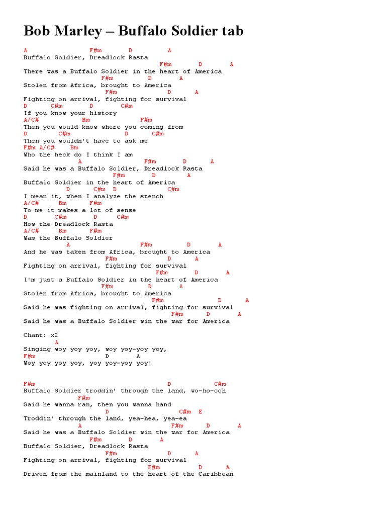 Bob Marley | PDF | Song Structure | Songs