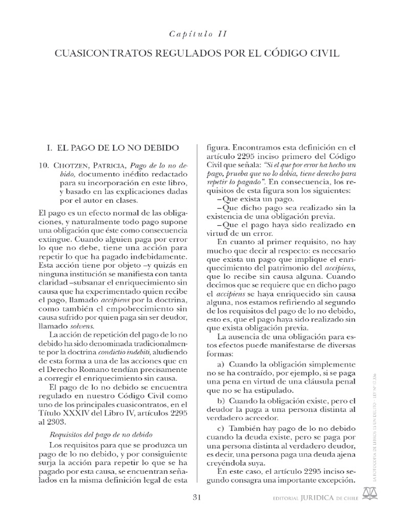 Las Fuentes de Las Obligaciones, Los Cuasicontratos, La Ley Como Fuente ...