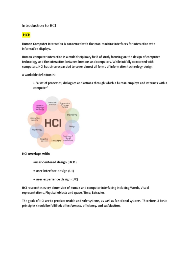 HCI - Midterm | Download Free PDF | Usability | Human–Computer Interaction