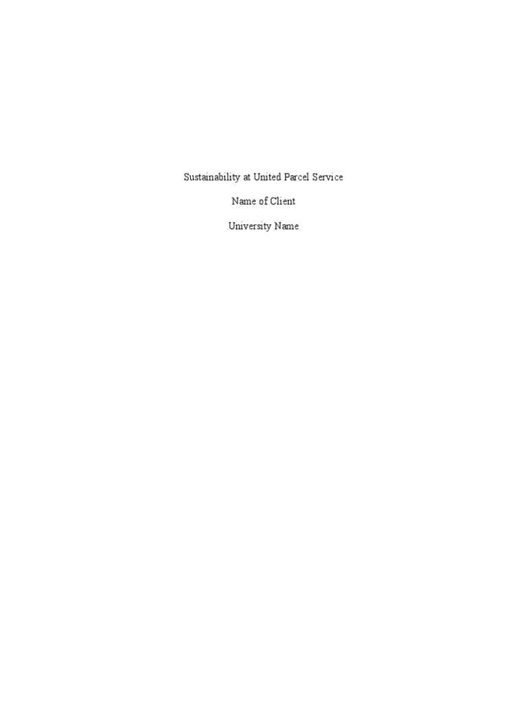 UPS Sustainability Practices Overview | PDF | Sustainability | United ...