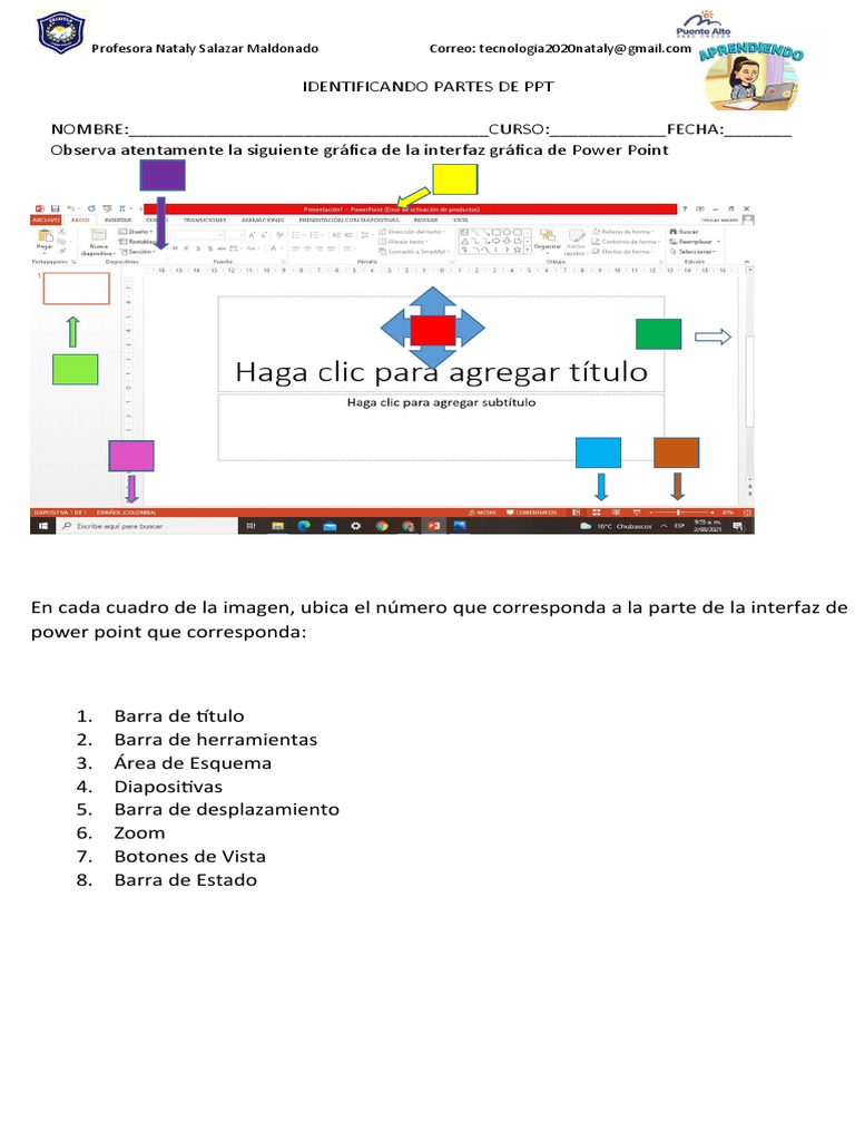 Identificando las partes principales de la interfaz de PowerPoint | PDF
