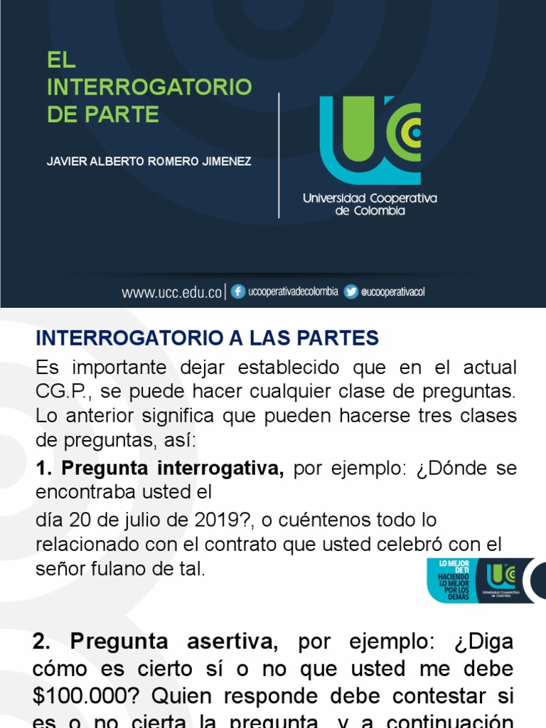 Interrogatorio de Parte | PDF | Confesión (ley) | Instituciones ...