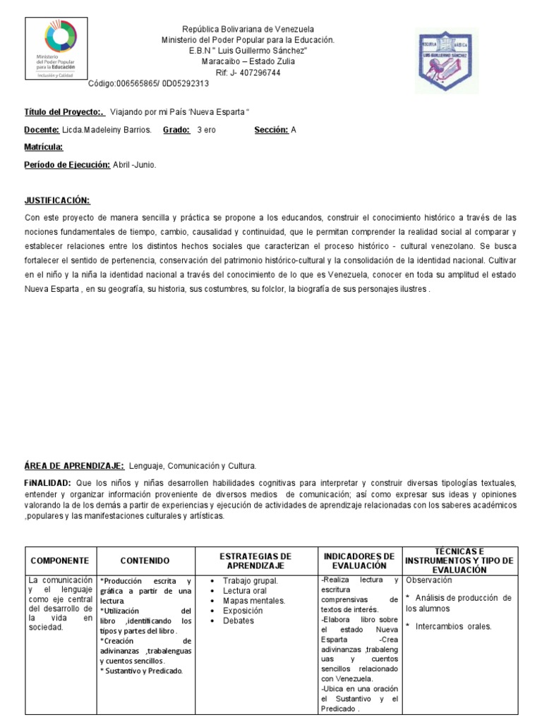 Proyecto 3A (3periodo) | PDF | Evaluación | Aprendizaje