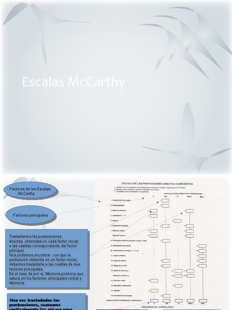 Elaboración Del Perfil de Las Escalas McCarthy | PDF
