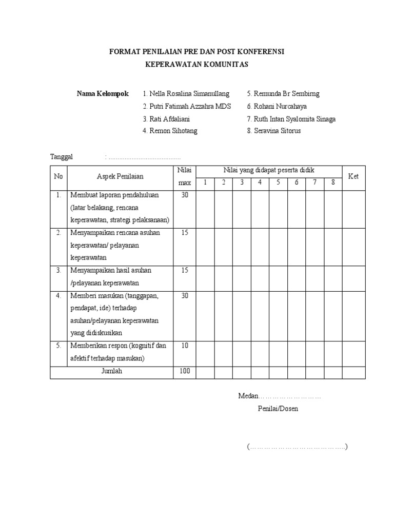 Format Penilaian | PDF
