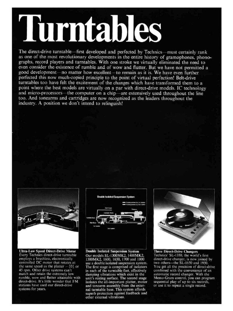 Technics Turntables 1977 | PDF