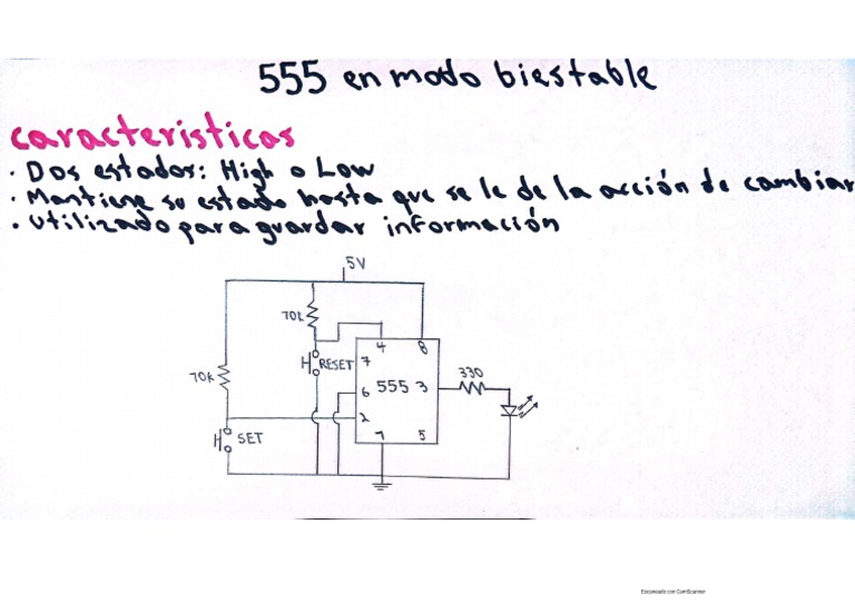 555 en Modo Biestable | PDF