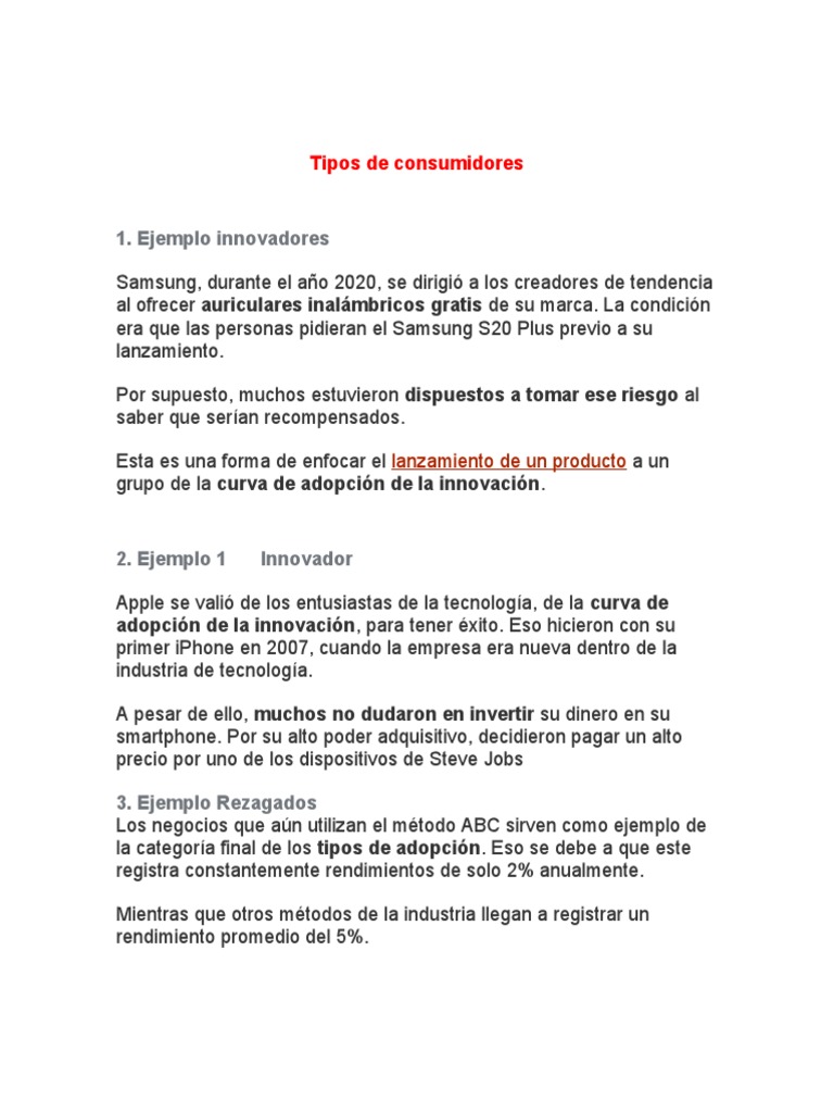 Tipos de Consumidores | PDF