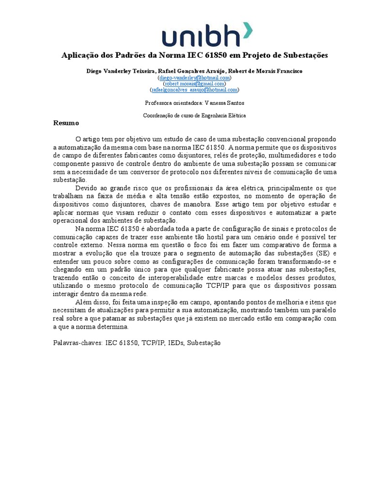 Automatização de Subestações com IEC 61850 | PDF