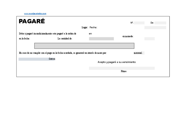 Formato de Pagare | PDF