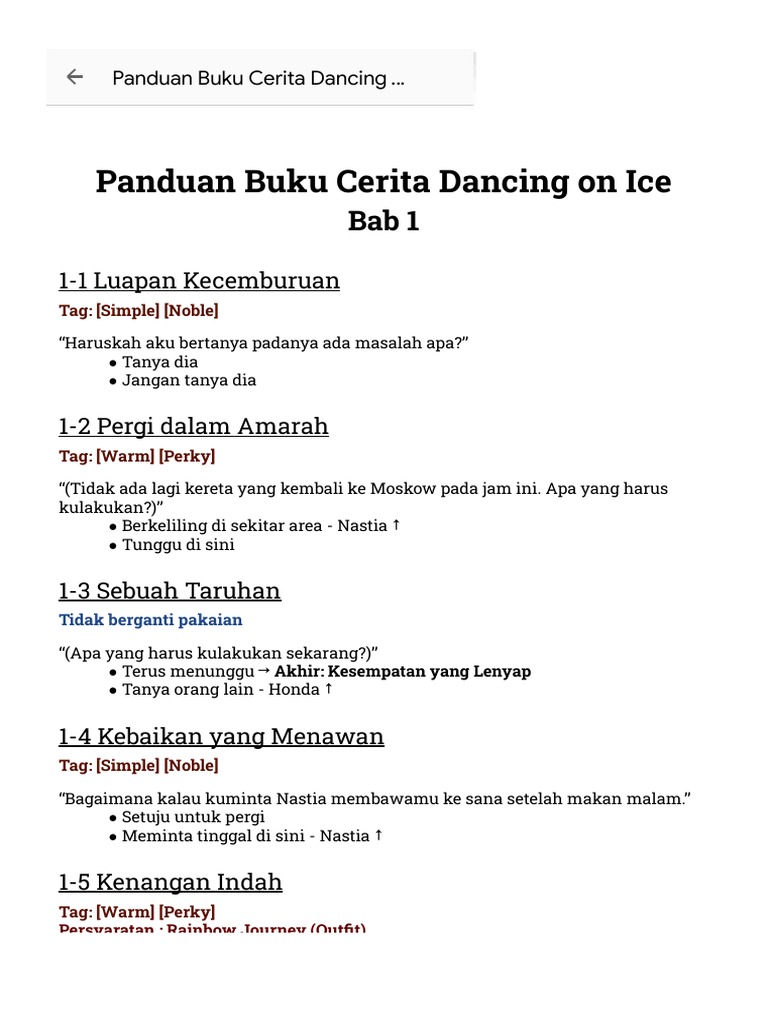 Panduan Buku Cerita Dancing On Ice PDF | PDF