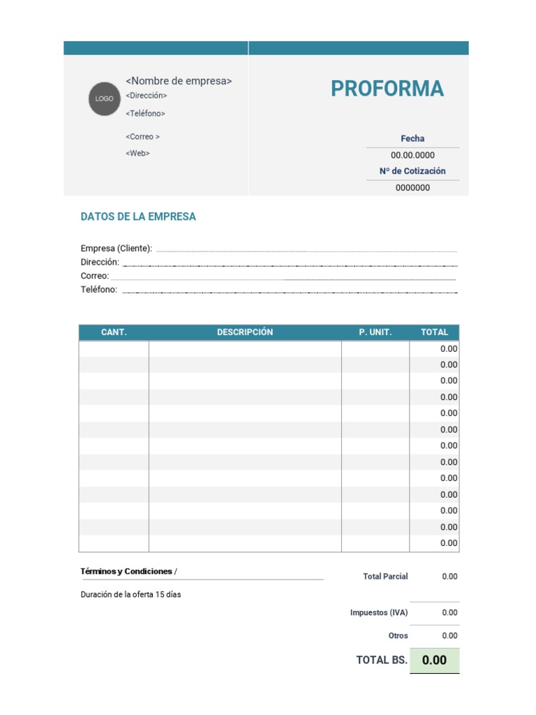 Modelo de Proforma de Cotización en Word | PDF | Economias | Business