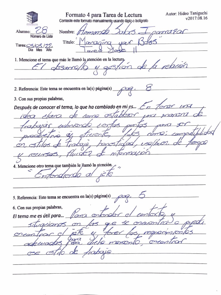 Tarea Clase 11 - Lectura Managing Your Boss | PDF