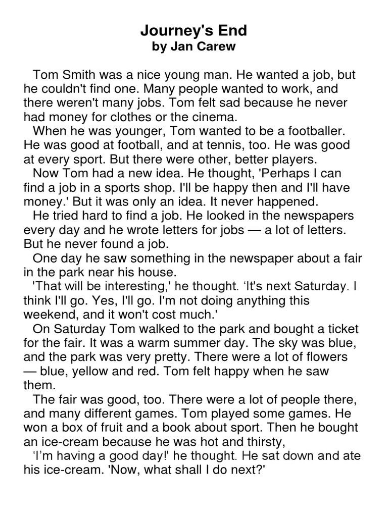 Tom's Journey to a New Job | PDF