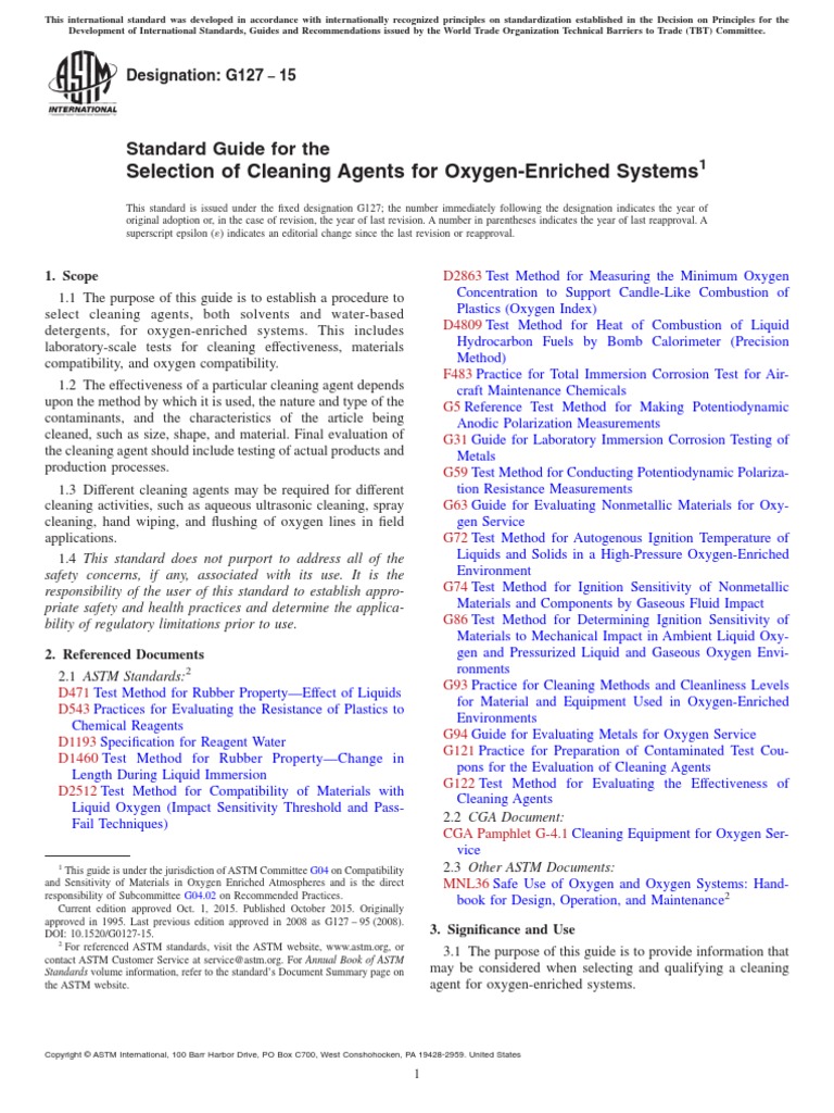 ASTM Oxygen Cleaning | PDF